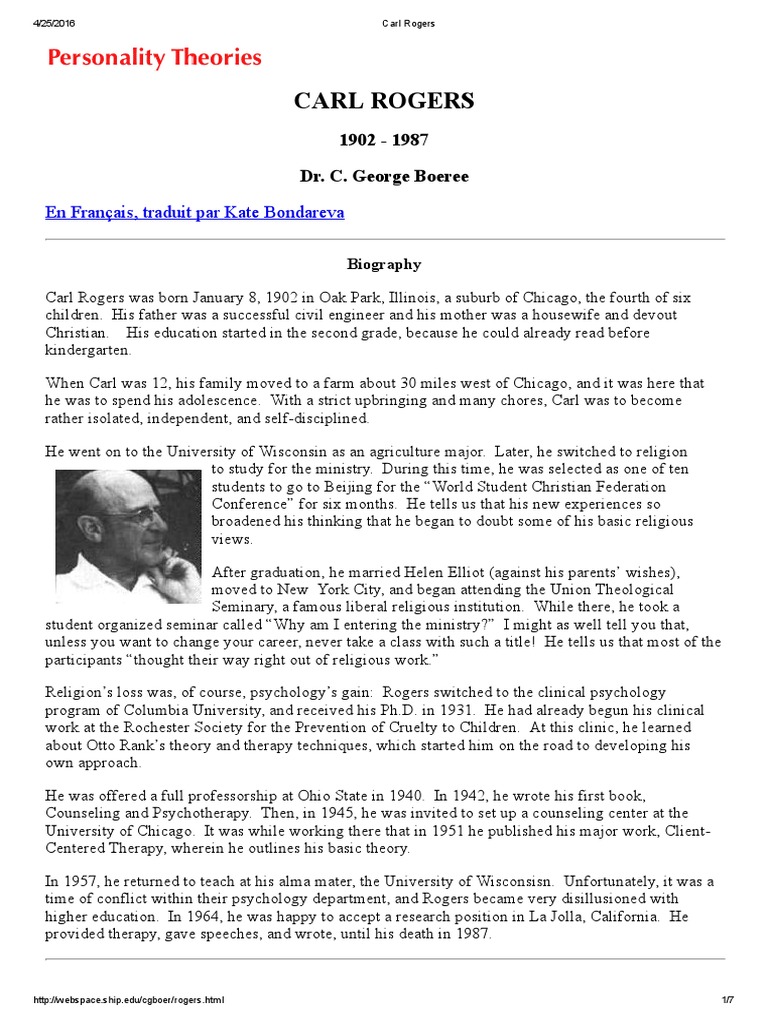 An In-Depth Look at Carl Rogers' Person-Centered Theory and its Key ...