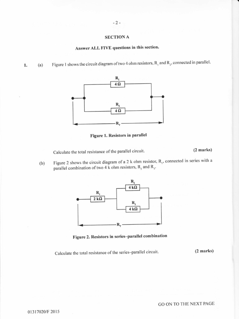 2015 CXC Elec Paper 2 | PDF | Series And Parallel Circuits | Electrical ...