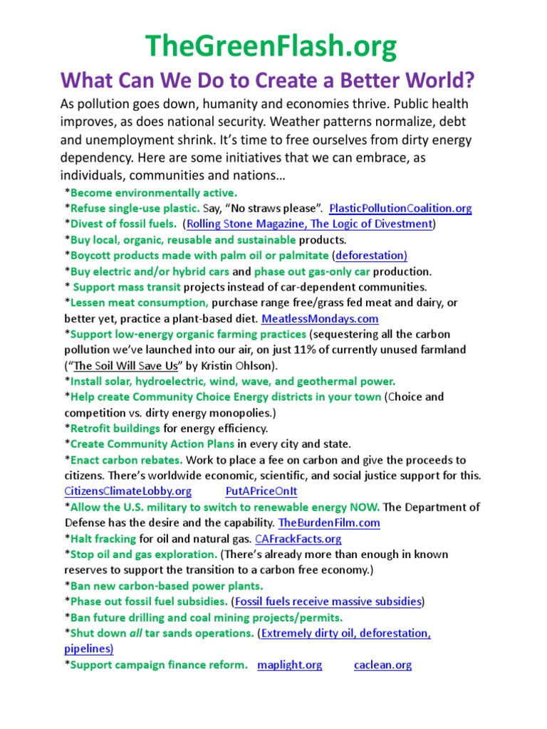 What Can We Do To Create A Better World Pdf Fossil Fuels Petroleum