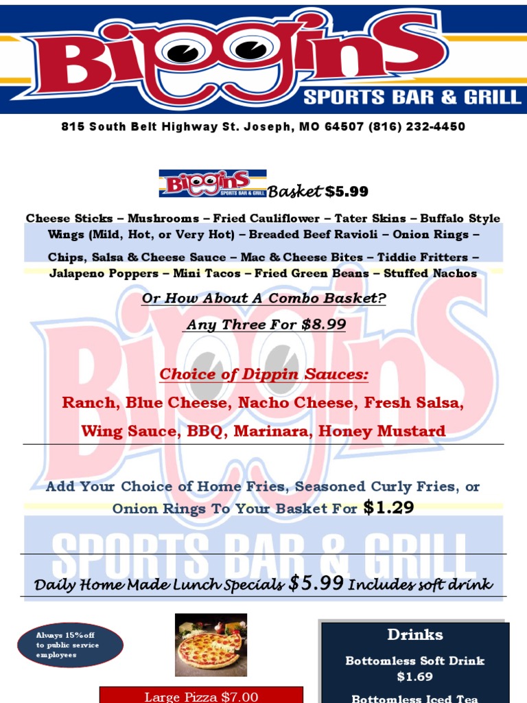 Biggins New Menu | PDF