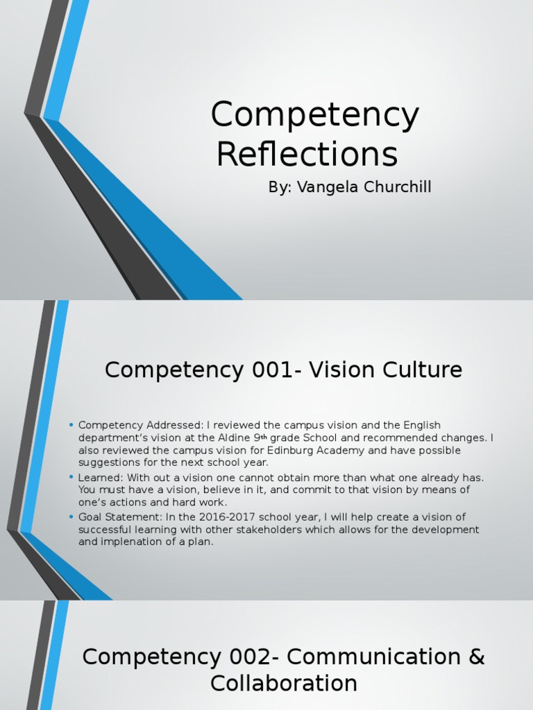 Competency Reflections | PDF | Teachers | Competence (Human Resources)