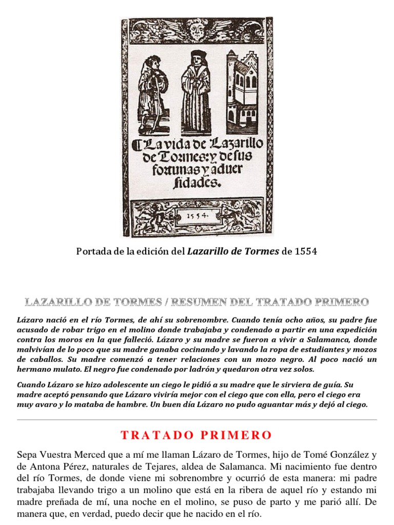 Lazarillo de Tormes 01 Tratado Primero (El Ciego) | Vino | Alimentos