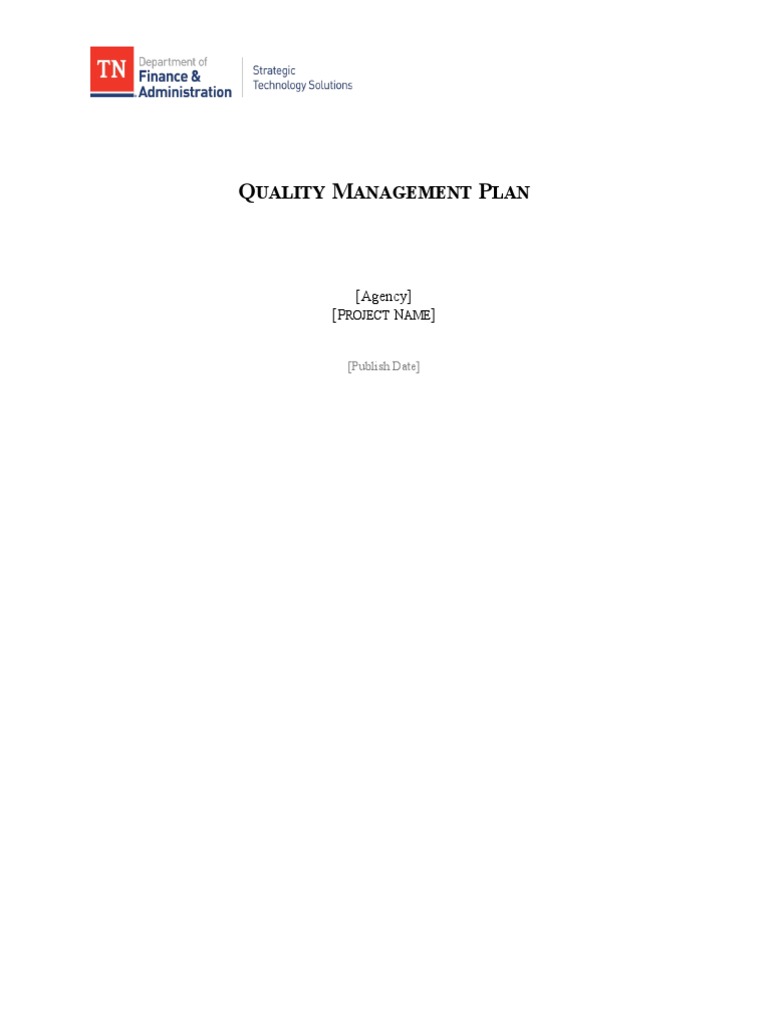 Tbs M Quality Management Plan | PDF | Quality Assurance | Project ...
