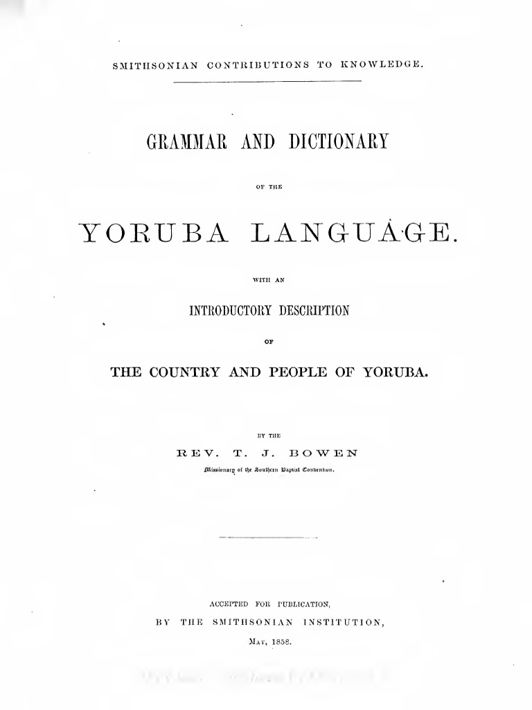 Yoruba Dictionary 1858 Bowen PDF | PDF | Idolatry | Maize