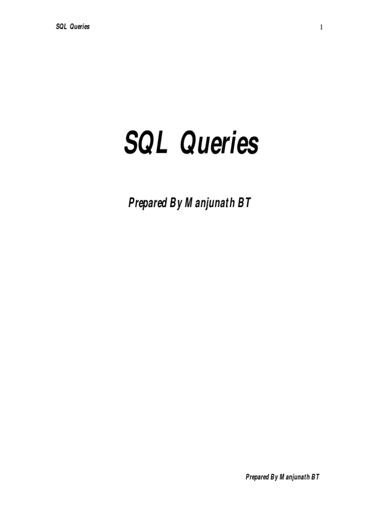 SQL Queries | PDF | Table (Database) | Sql