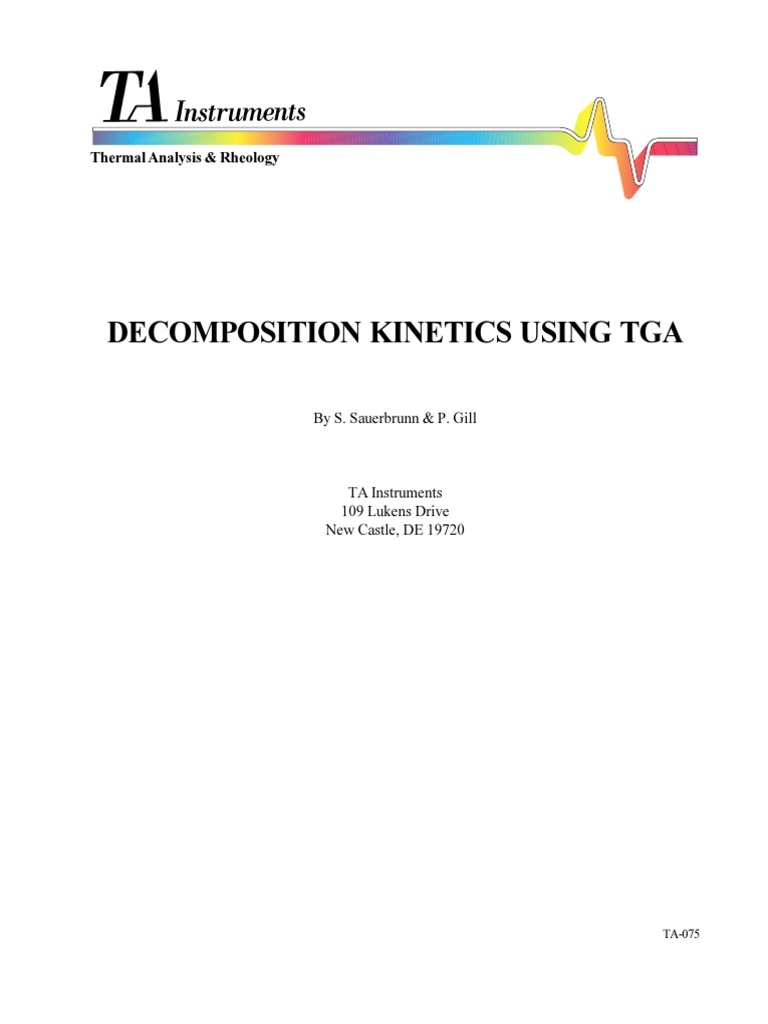 TGA Basics | Chemical Kinetics | Thermogravimetric Analysis