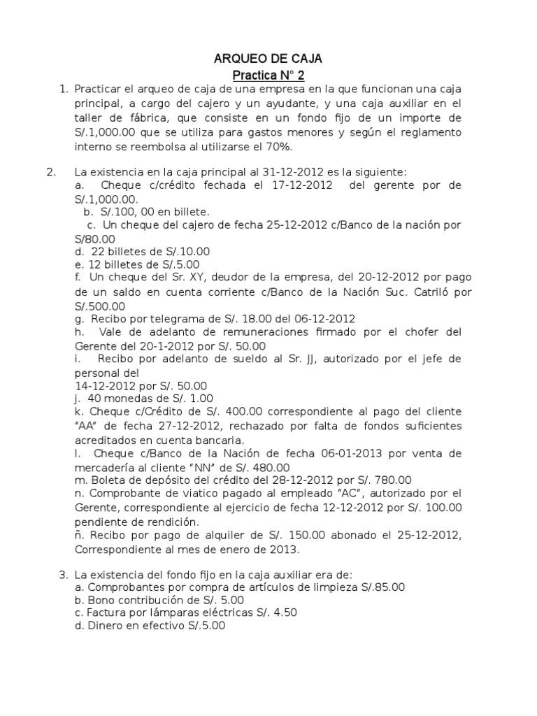 Arqueo de Caja Prac..02y03 Word 1[1]