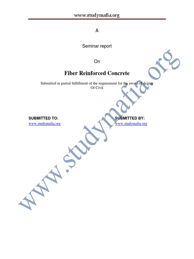 Civil Fiber Reinforced Concrete Report | PDF | Structural Engineering ...