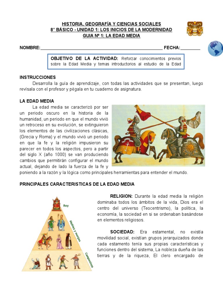 CLASE 1 - 8° BASICO - UNIDAD 1 - LA EDAD MEDIA (GUIA N° 1).docx | Baja ...