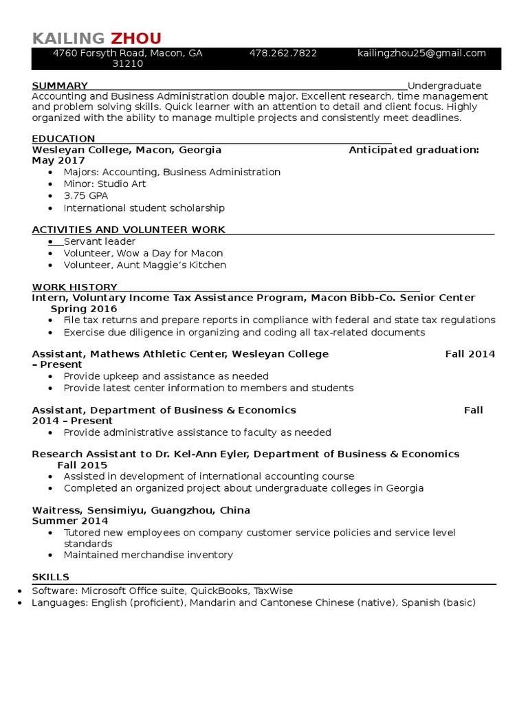 Zhou Kailing Resume Final Final Version | PDF | Business