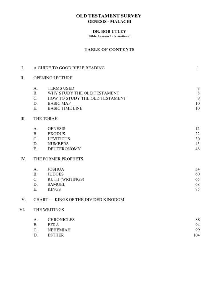 Old Testament Survey | PDF | Torah | Moses