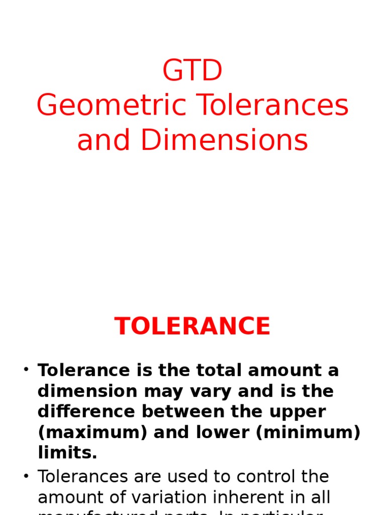 Geometric Tolerances and Dimensions | PDF | Engineering Tolerance ...