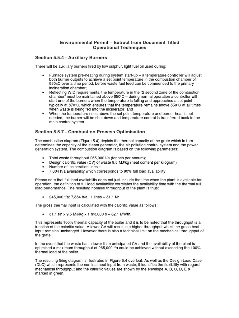 Firing Diagram Based On Design Load PDF | PDF | Incineration | Combustion