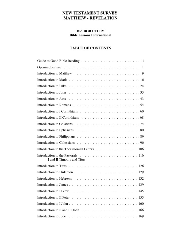 New Testament Survey | PDF | Saint Peter | Gospels