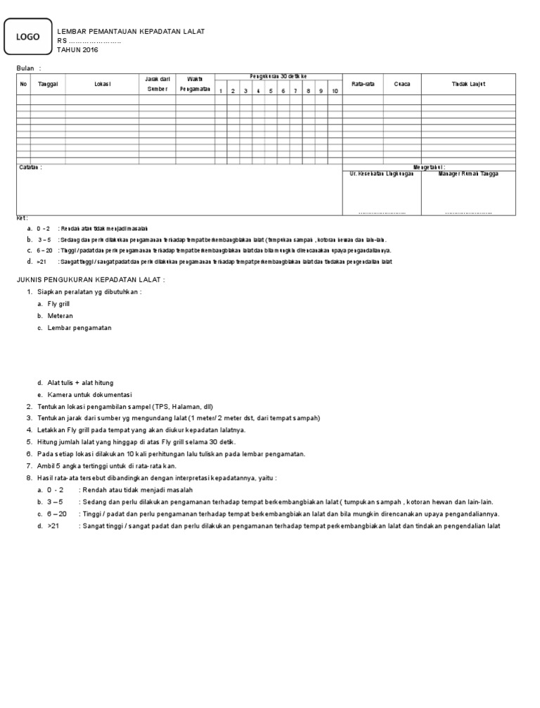 Ceklis Pemantauan Kepadatan Lalat | PDF | Hukum
