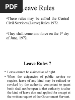 CCS (Leave) Rules, 1972 | PDF | Parental Leave | Sick Leave