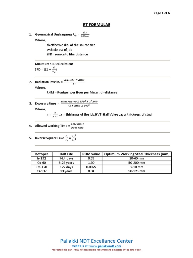 NDT Formulae | PDF | Refraction | Natural Philosophy