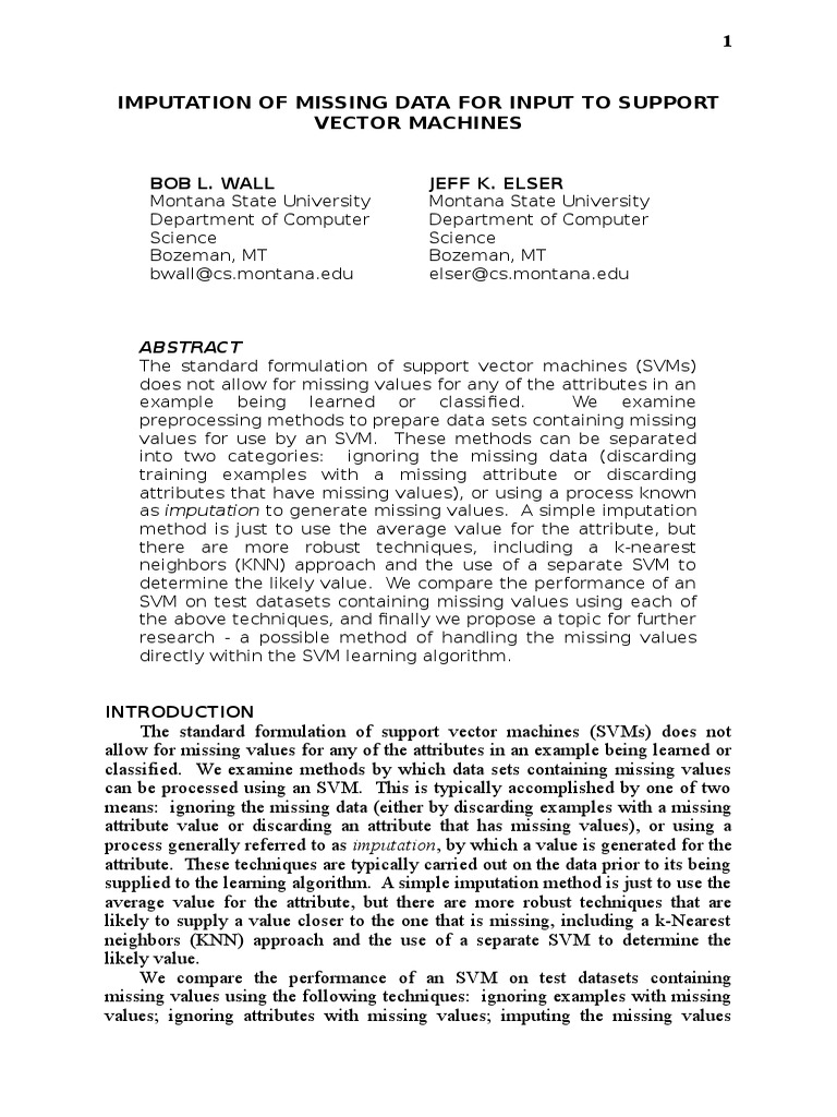 SVM Data Imputation | PDF | Support Vector Machine | Applied Mathematics