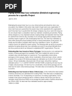 Piping Engineering Manhours Estimation Hours Per Activity | PDF ...