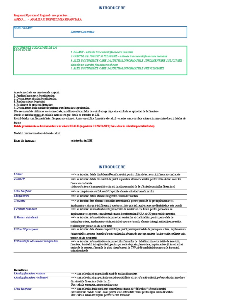Anexa8-Macheta Proiectii Financiare | PDF