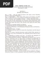 Omnibus Election Code | PDF | President Of The Philippines | World Politics
