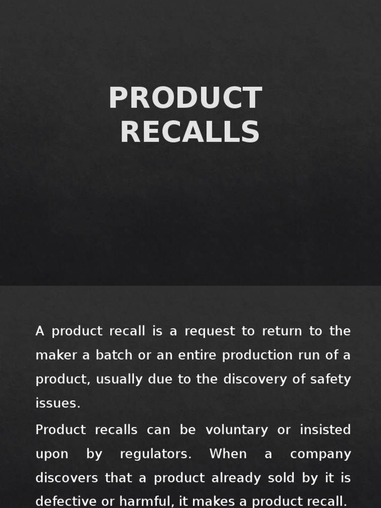 Understanding Product Recalls and Actions | PDF