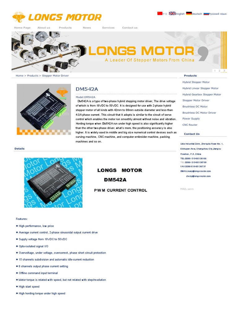 DM542A, 2 - 4 Phase Stepper Motor Driver, Stepping Motor Driver ...