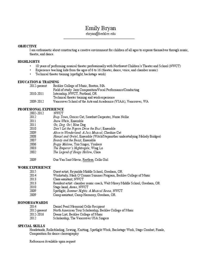 Emily Bryans Resume | PDF