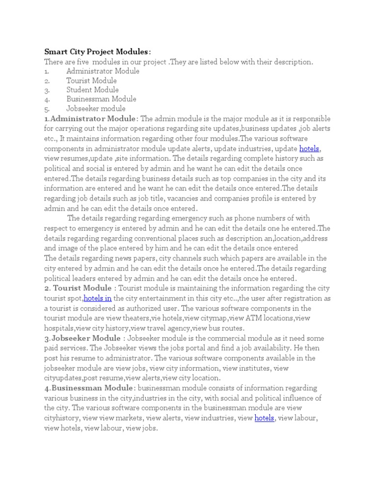 Smart City Project Modules | PDF | Databases | Computing