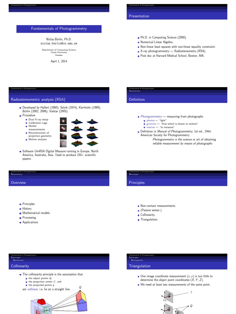 Fundamentals of Photogrammetry Overview | PDF | Geometry | Space