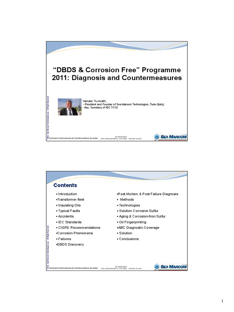 SEA MARCONI DBDS Corrosion en Trafos Diagnosticos | PDF | Sulfide | Sulfur