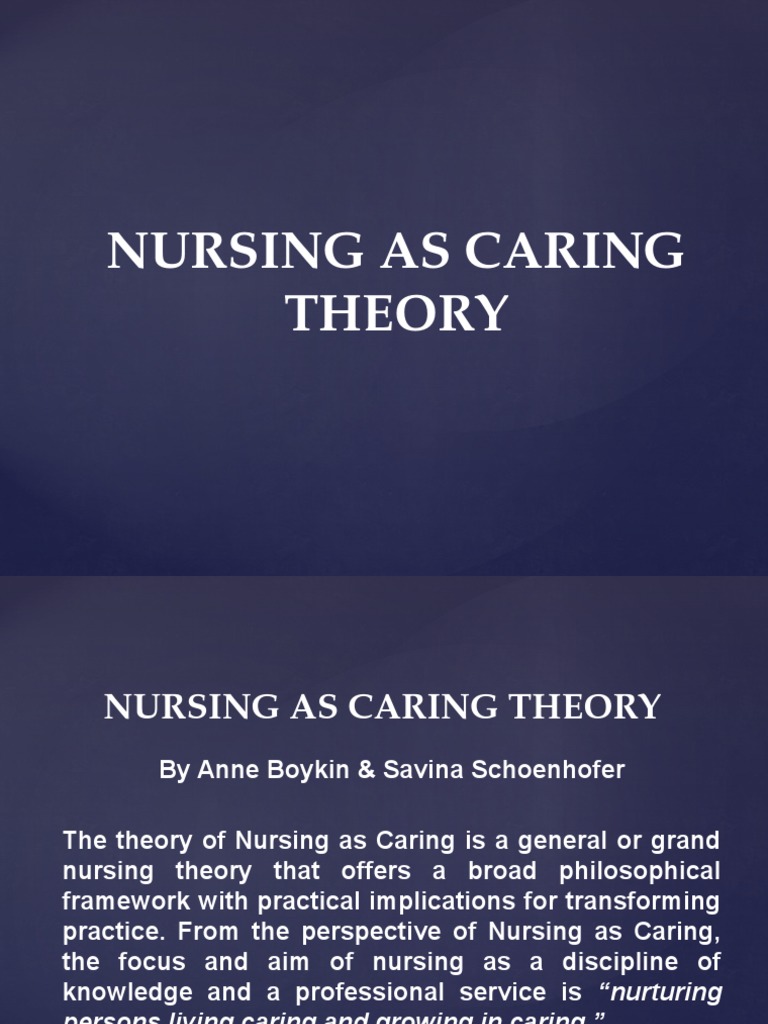 Nursing As Caring Theory | PDF | Nursing | Mentorship
