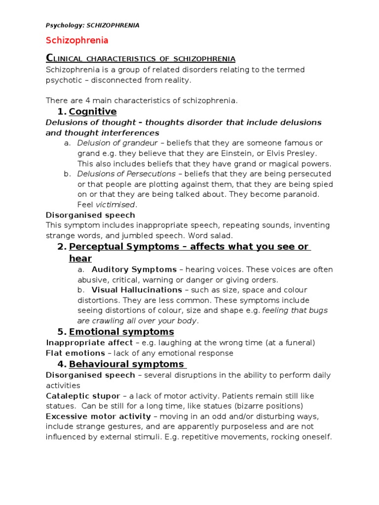 Schizophrenia | PDF | Schizophrenia | Delusion