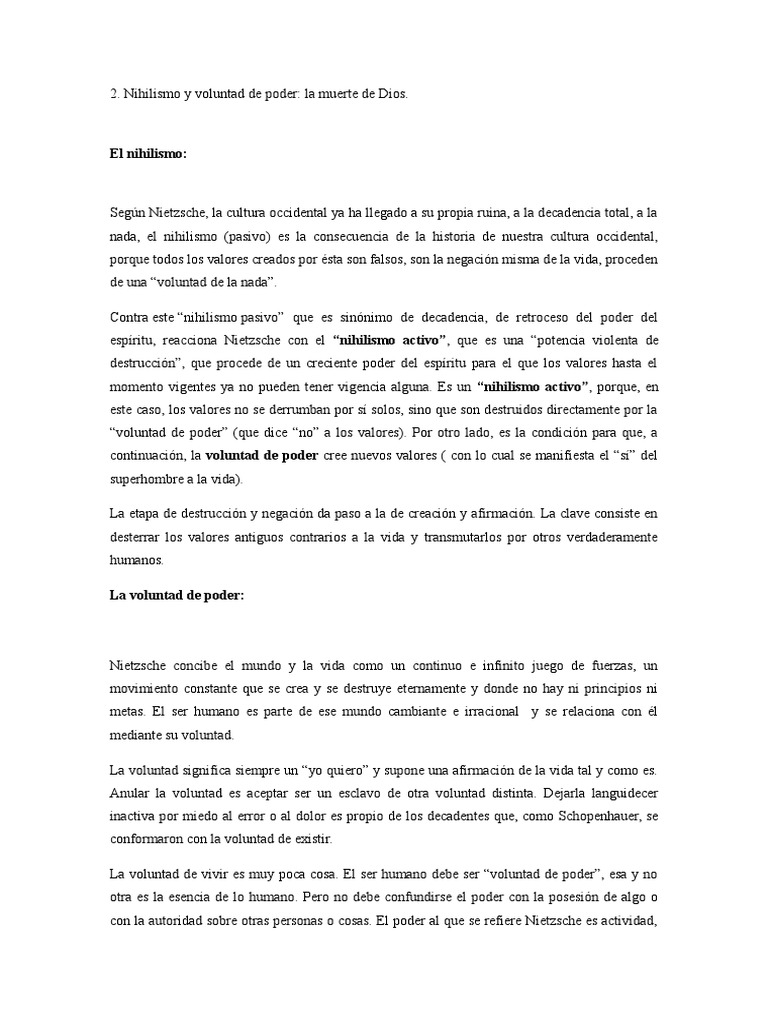 Voluntad de Poder | PDF | Friedrich Nietzsche | Nihilismo