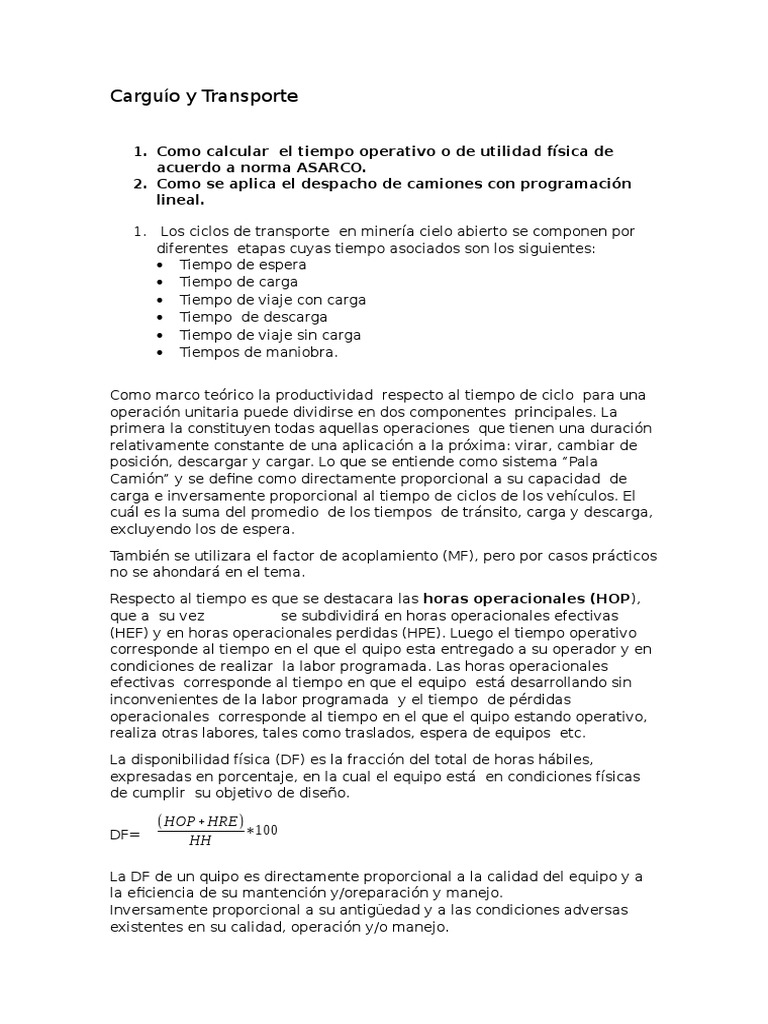 Norma Asarco Introduccion | PDF | Programación lineal | Minería