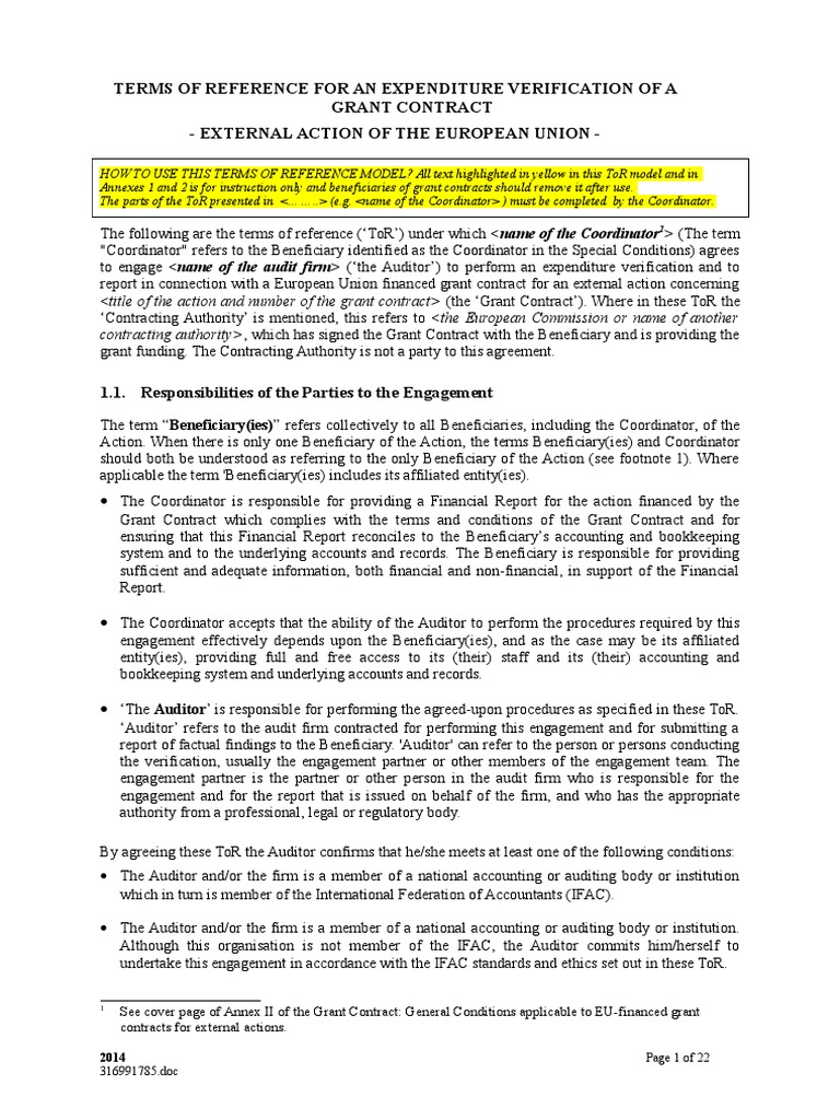 Annex VII - Expenditure Verification | Financial Audit | Audit
