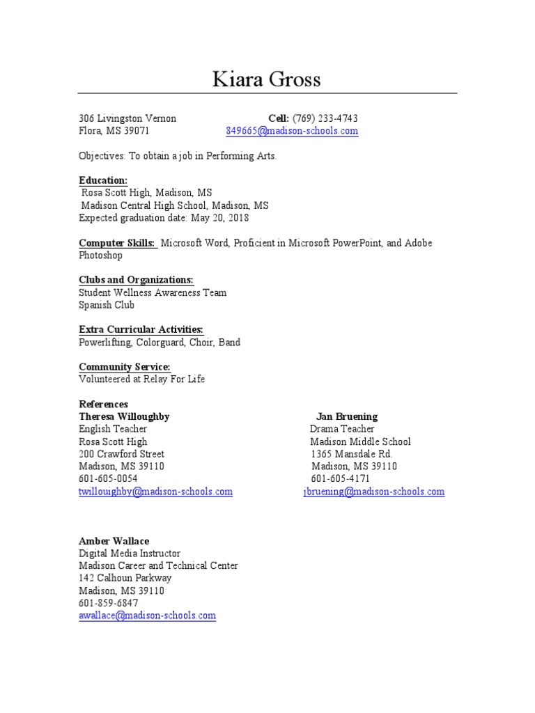Kiara Gross-Resume | PDF