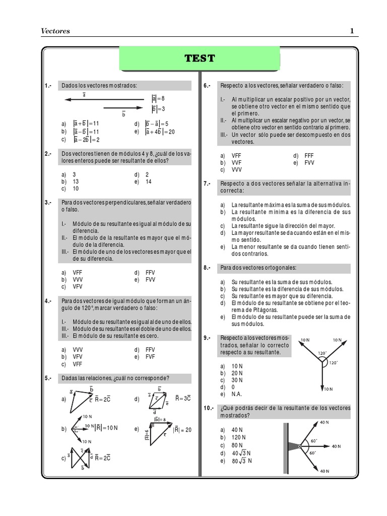 Ejercicios Vectores PDF | PDF | Vector Euclidiano | Álgebra abstracta