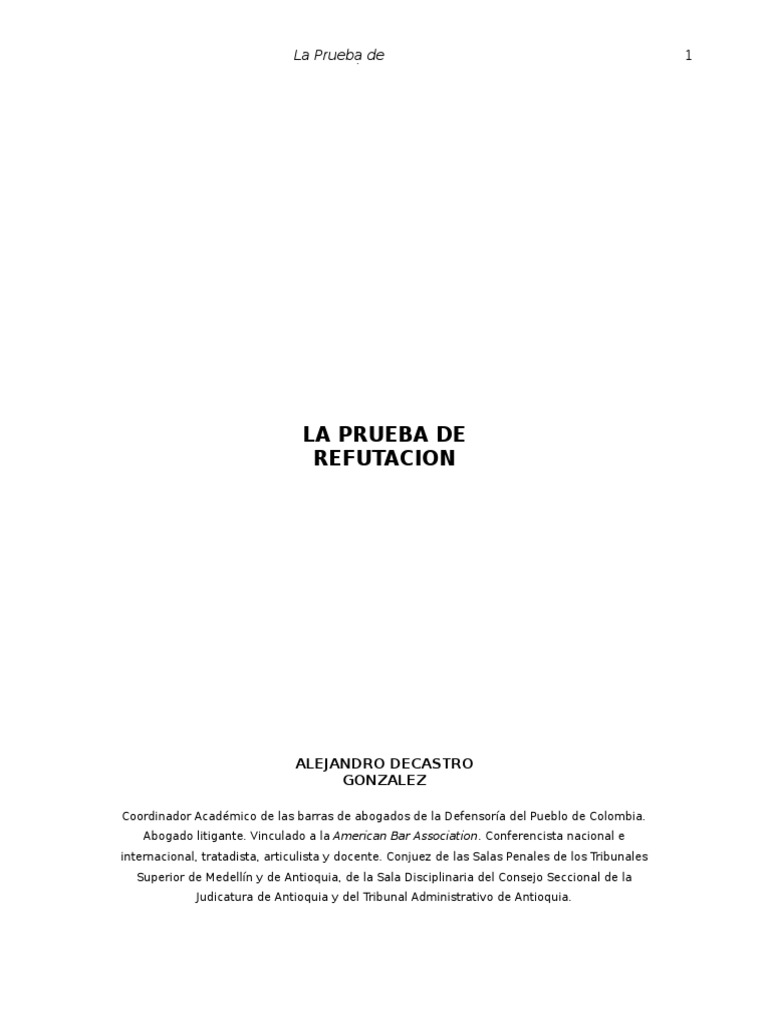 La Prueba de Refutacion Versión PDF | PDF | Evidencia (ley ...