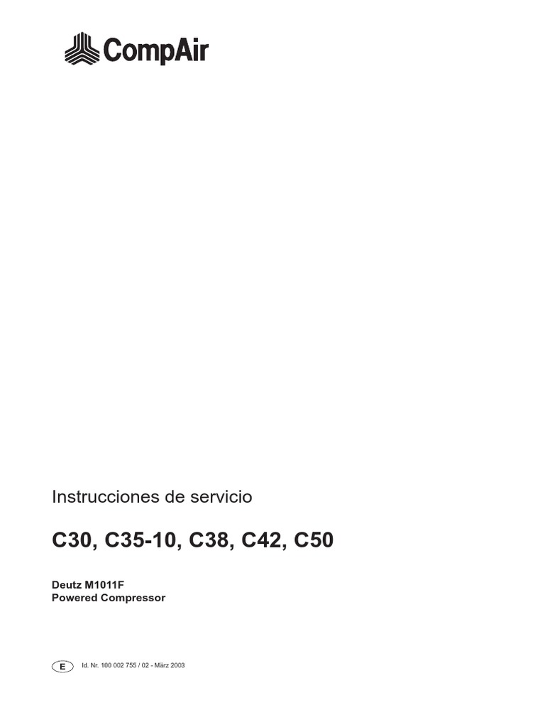 Instrucciones de servicio CompAir C30-C50 | PDF | Tecnología