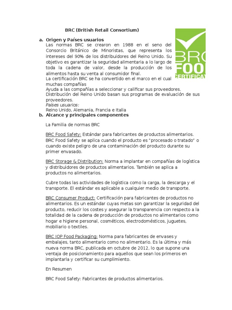 La norma BRC: Origen, alcance, empresas certificadas en el Perú y ...