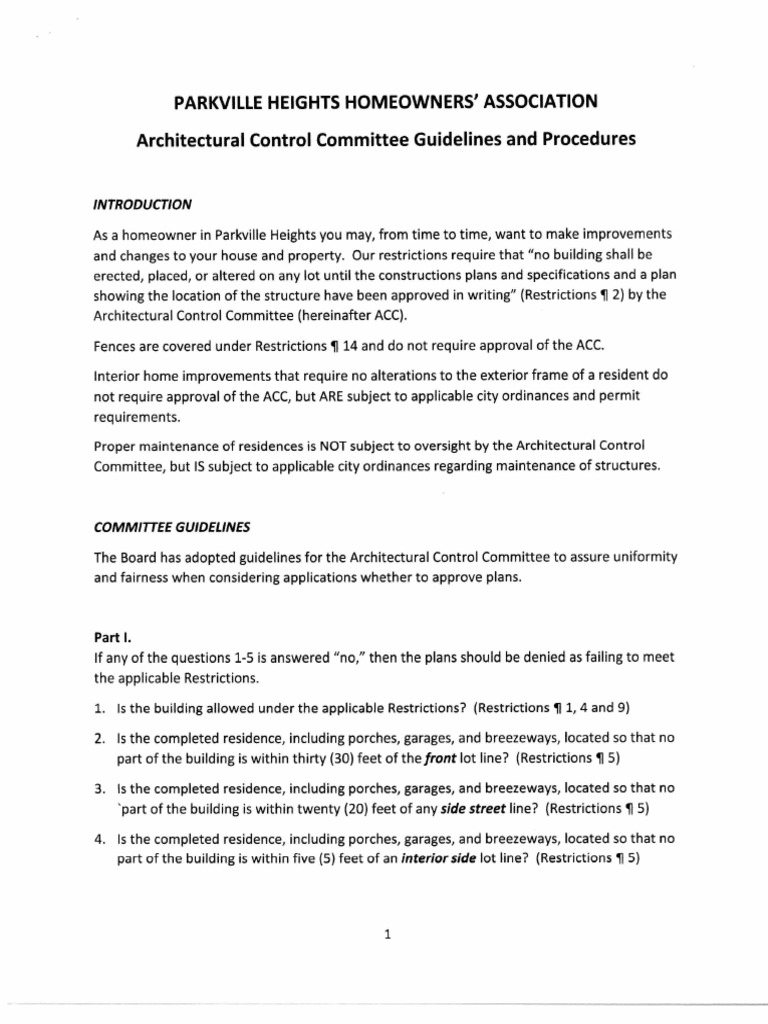 Hoa Acc Guidelines Procedures | PDF | Government | Justice