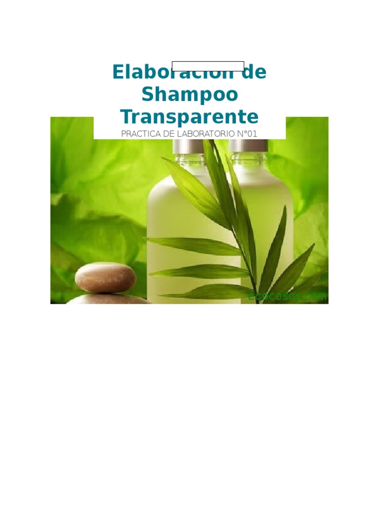 Elaboracion de Shampoo Transparente | Champú | Sistema tegumentario