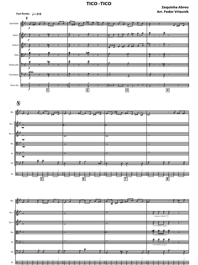 TICO TICO - PDF Strings Orchestra Sheet Music | PDF