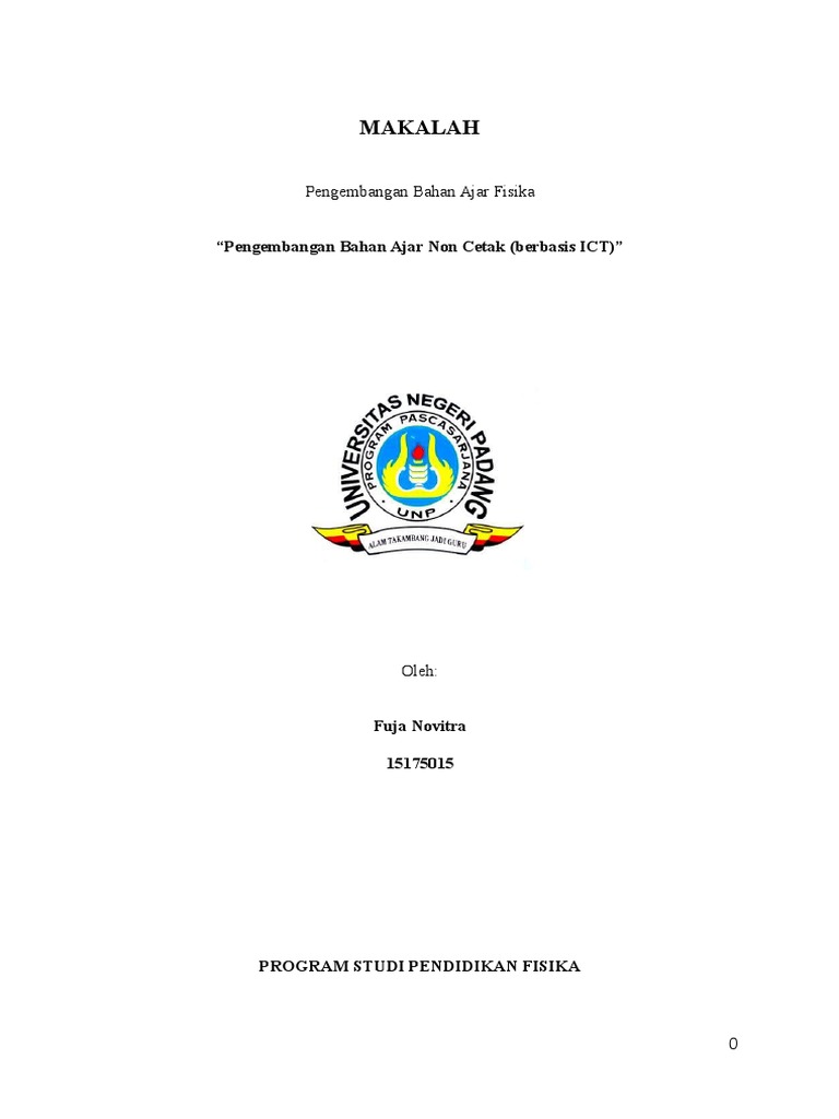 Makalah Bahan Ajar Non Cetak (ICT) | PDF