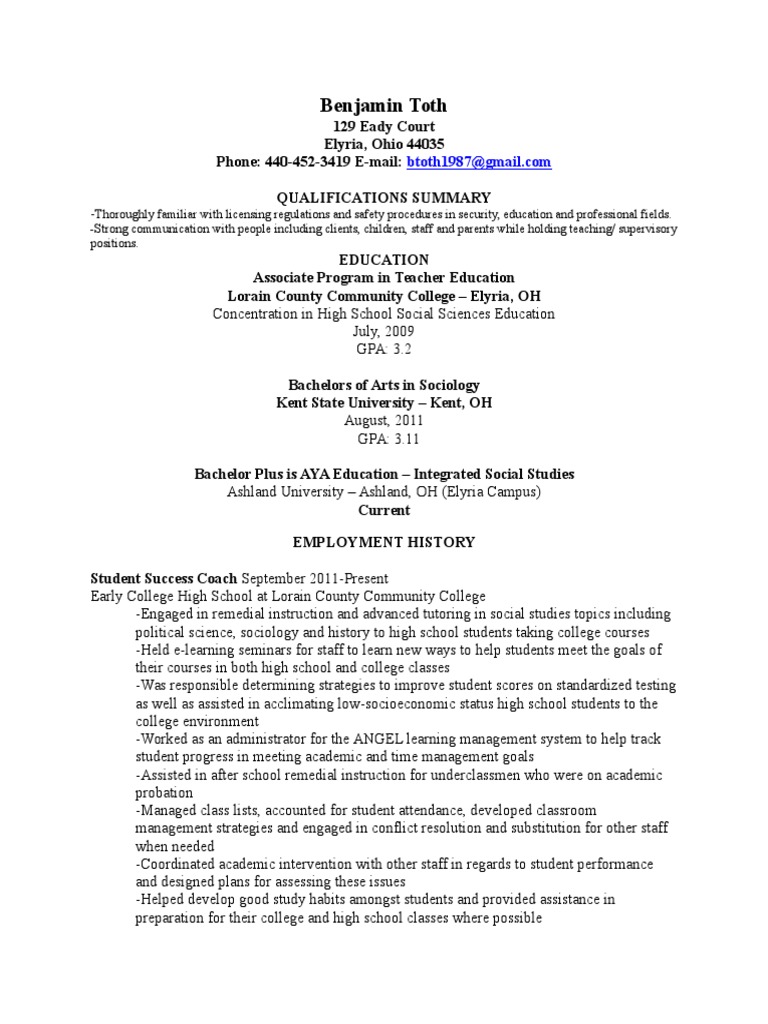 Resume 2015 2 | PDF | Secondary School | Teachers