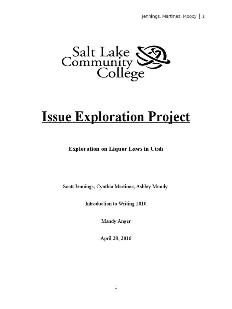 Issue Exploration Project Final Draft | PDF | Prohibition | United ...