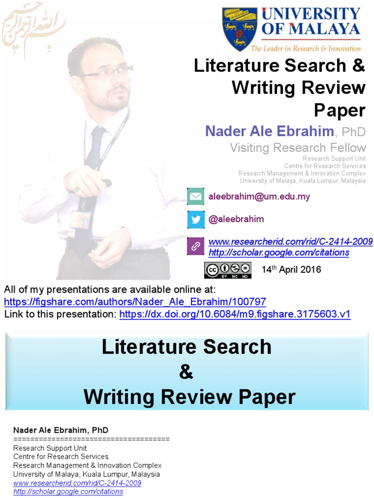 Literature Search & Writing Review Paper | PDF | Abstract (Summary ...