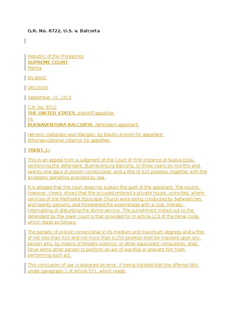 Balcota vs. Us | Download Free PDF | Crime & Violence | Crime Thriller