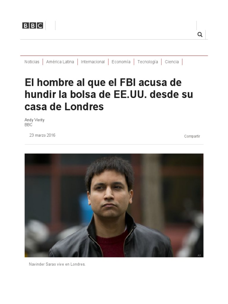 Flash Crash - Navinder Sarao | PDF | Bolsa | mundo financiero